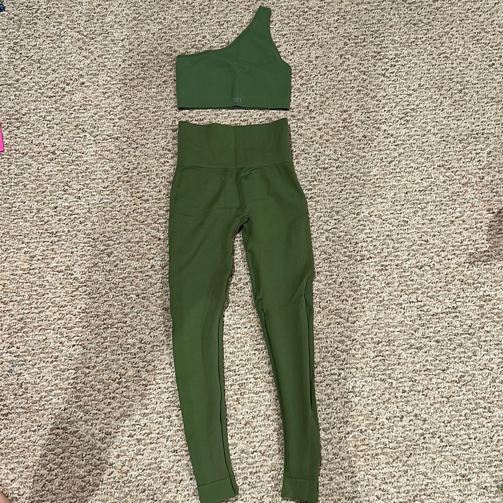 Set Active Olive Green Workout Set- Size Small For Bo… - Gem